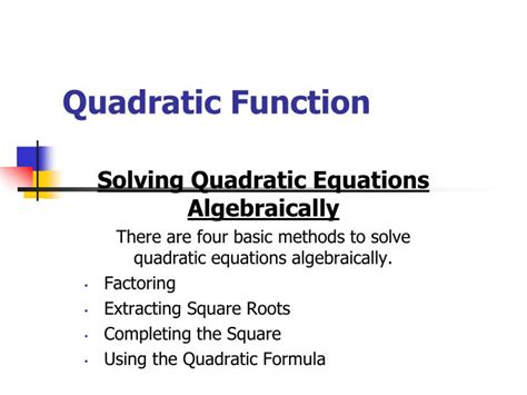 Ppt Quadratic Function Powerpoint Presentation Free Download Id 3645787