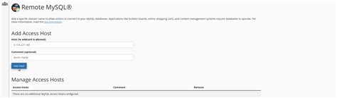 Configuring Remote Mysql® Access In Cpanel Hostico