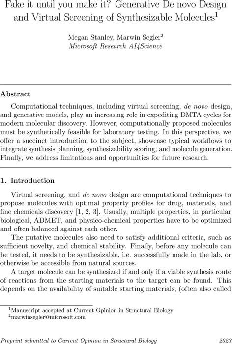 Fake It Until You Make It Generative De Novo Design And Virtual Screening Of Synthesizable