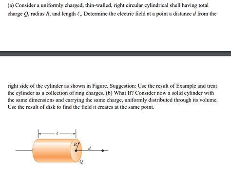 Solved A ﻿consider A Uniformly Charged Thin Walled Right