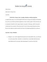 DAD 220 6 1 Project One Creating A Database And Querying Data Docx