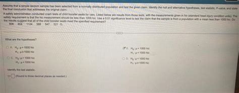 solved assume that a simplo random sample has been selected