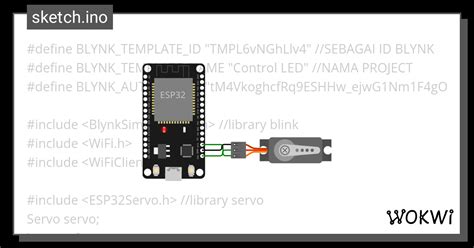 Tugas Blynk Control Servo Revaldo Wokwi ESP32 STM32 Arduino Simulator