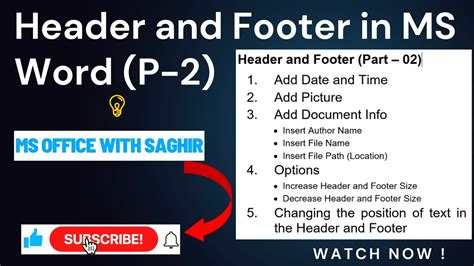 Lesson No How To Insert Header And Footer In MS Word PART YouTube