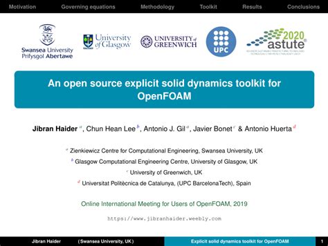 Pdf An Open Source Explicit Solid Dynamics Toolkit For Openfoam