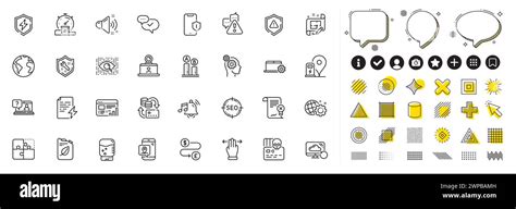 Set Of Seo Loud Sound And Ab Testing Line Icons For Web App Pictogram Icon Vector Stock Vector