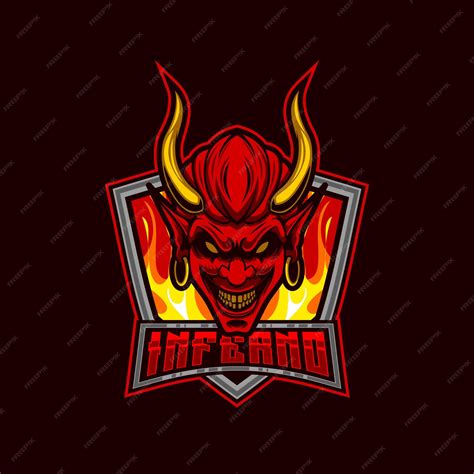 데빌 로고 데블 벡터 마스코트 로고 디자인과 배지 엠블럼 스포츠 및 E스포츠 팀을 위한 현대적인 일러스트레이션 컨셉 스타일 프리미엄 벡터