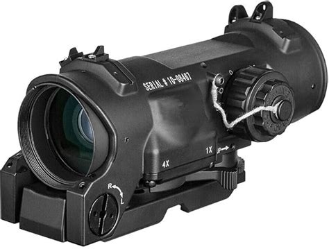 Tactical Scope 1x 4x Fixed Dual Purpose Scope Red Illuminated Red Dot Sight