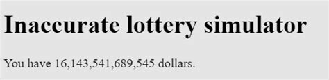 Inaccurate Lottery Simulator By Chalkmaster