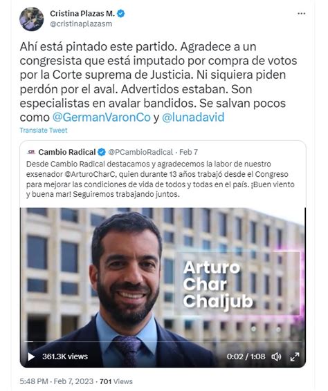 Cambio Radical Rindió Homenaje A Arturo Char Luego De Su Renuncia Al