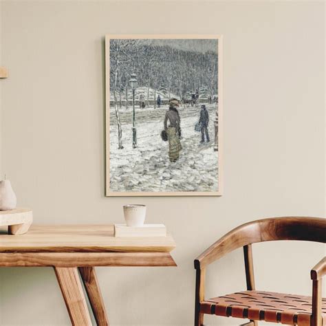 Winter Landscape Digital Print Vintage Rustic Winter Oil Painting