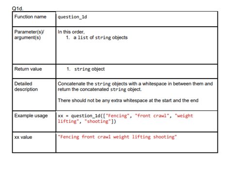 Solved Q1c Function Name Question10 Parameters