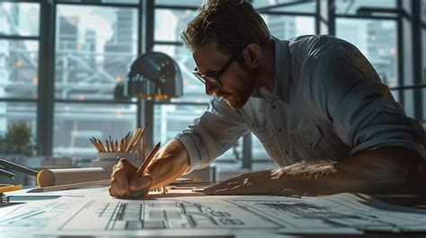 Premium Photo Architectural Drawing Analysis In Large Room