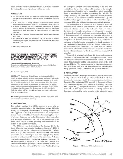 Pdf Multicenter Perfectly Matched Layer Implementation For Finite Element Mesh Truncation