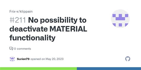 No Possibility To Deactivate Material Functionality · Issue 211 · Frix