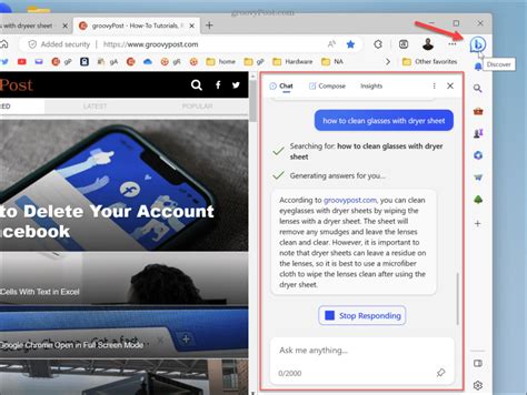 How To Remove The Bing Chat Button From Microsoft Edge