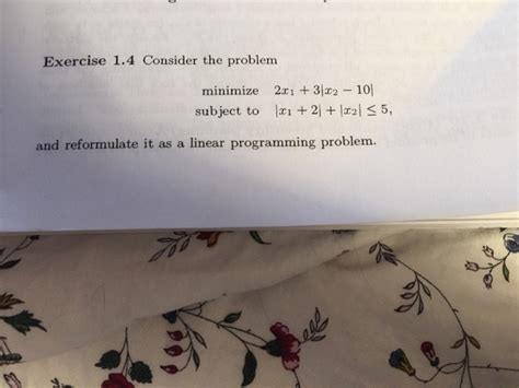 Solved Exercise 1 4 Consider The Problem Minimize