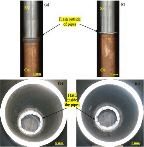 Welded Specimens Showing Flash Formation For Two Conditions A And B
