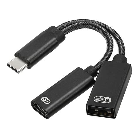 Usb C To Otg Usb Adapter And Type C 60w Pd Fast Charging Cable 2 In 1 Usb C Splitter With Fast
