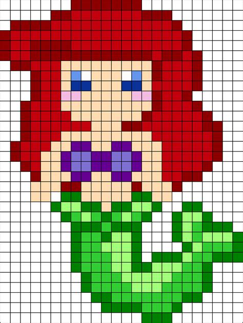Ariel Perler Bead Pattern Bead Sprites Characters Fuse Bead Patterns