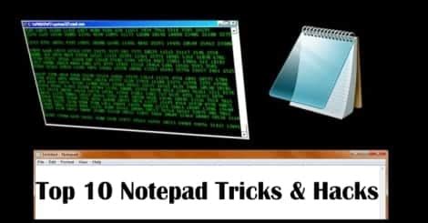 Super Cool Notepad Tricks Hacks Commands For Your PC