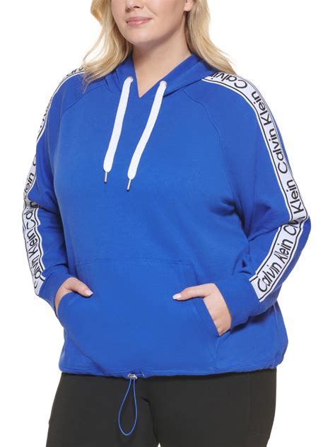 Calvin Klein Performance Womens Plus Logo Workout Hoodie