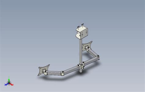 两个显示器支架 Step 模型图纸免费下载 懒石网