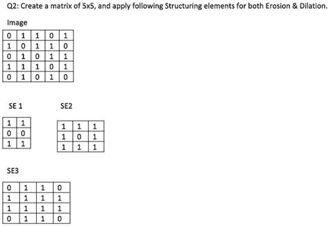 Solved 02 Create Matrix Of 5x5and Apply Following Structuring