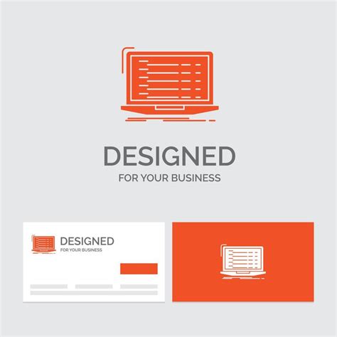 Business Logo Template For Api App Coding Developer Laptop Orange