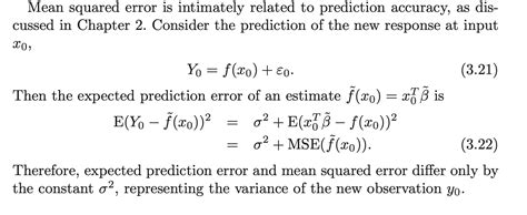 Variance How Do Derive The Expected Prediction Error For Ols Cross