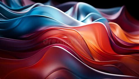 Abstract Backdrop With Smooth Flowing Wave Pattern In Vibrant Colors Generated By Ai Stock