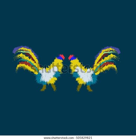Illustration Two Cocks Stock Vector Royalty Free 505829821 Shutterstock