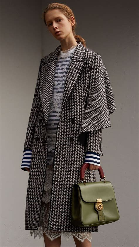 Пальто из шерсти в гусиную лапку с оригинальной отделкой Черный Burberry Канада Coat Fashion