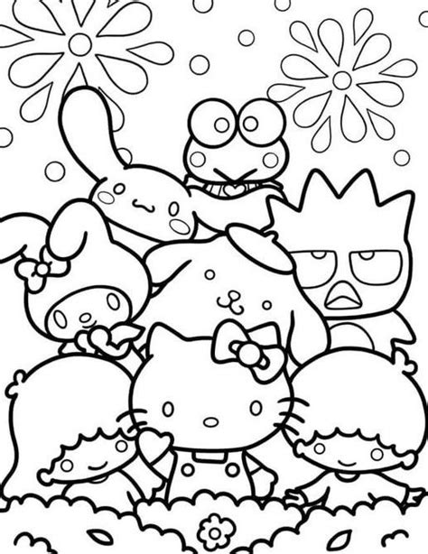Hello Kitty Y Sus Amigos Para Colorear Hello Kitty Para Colorear
