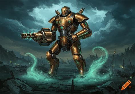A Dark Rusted And Bio Organic Nurgle Bolter Weapon From Warhammer 40k