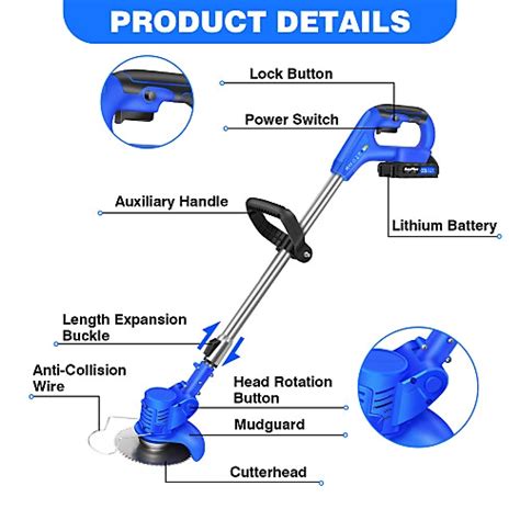 1 Battery Cordless Grass Trimmer Garden Strimmeredger With Battery