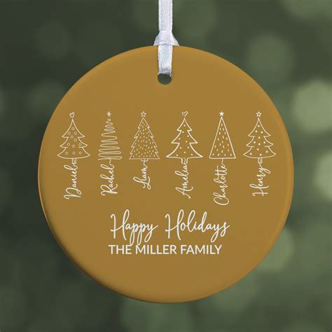 Scripted Christmas Tree Personalized Ornament Names Ornament Grandma