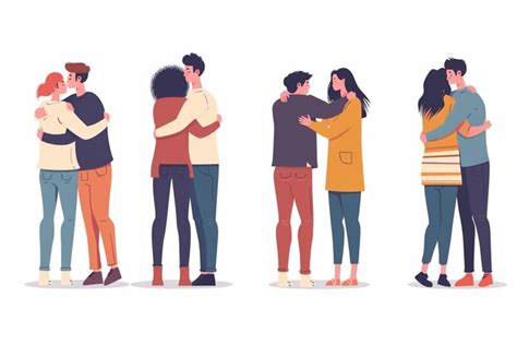 Couple Hugging Embracing Each Other Lovingly Premium Ai Generated Vector