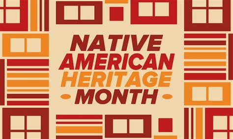 미국 아메리카 원주민 유산 달 아메리카 인디언 문화 전통 패턴 터 프리미엄 벡터