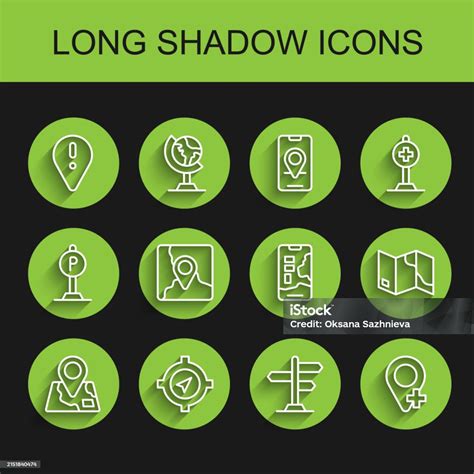 선 설정 위치 마커 나침반 위치 느낌표 도로 교통 표지판 및 도시 내비게이션 아이콘이 있는 접힌 지도 벡터 간판에 대한 스톡 벡터 아트 및 기타 이미지 Istock