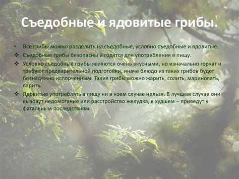 Съедобные и ядовитые грибы презентация онлайн