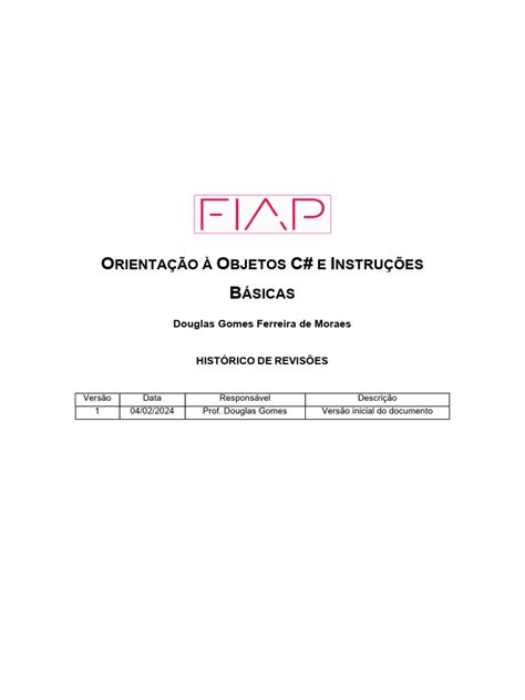 Aula 3 Orientação À Objetos E Instruções Básicas Pdf Classe Programação De Computadores