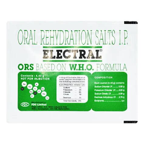 Electral Powder Ors For Replenishing Body Fluids And Electrolytes For