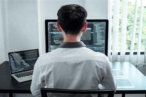 Premium Photo Developer Programmer Working On Coding Program Software