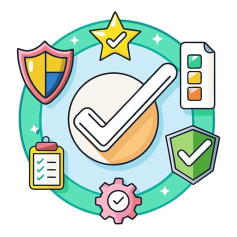 체크 마크 아이콘 체크마크 터 세트 체크 박스 표시 승인된 기호 일러스트레이션 프리미엄 Ai 생성 벡터