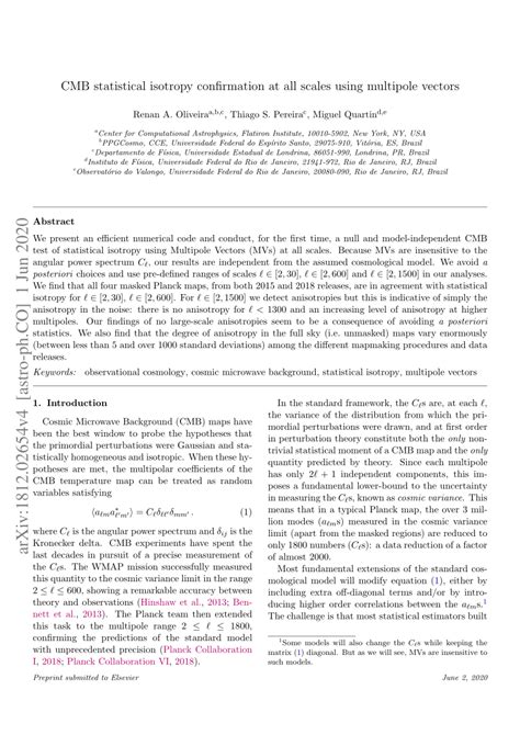 Pdf Cmb Statistical Isotropy Confirmation At All Scales Using