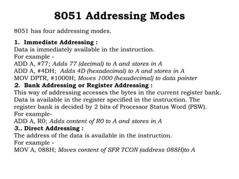 unit iv introduction to 8051 microcontroller ppts pptx