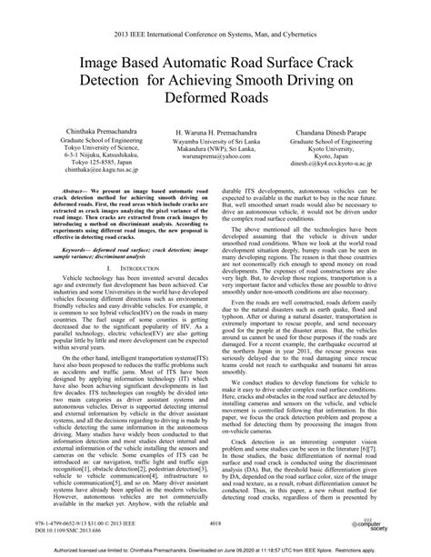 Pdf Image Based Automatic Road Surface Crack Detection For Achieving