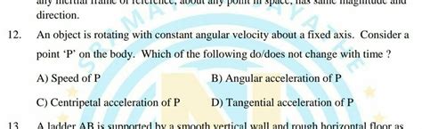 An Object Is Rotating With Constant Angular Velocity About A Fixed Axis