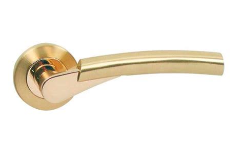 Manilla Con Roseta Circular De 5 Cm De Zamak Dorado Satinado Puerta